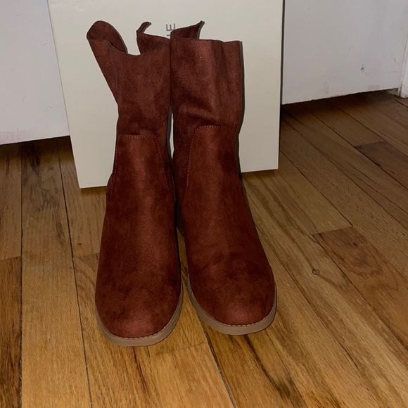 Sun & Stone | Shoes | Sun Stone Heeled Boots Size 9 Burnt Orange Color ...